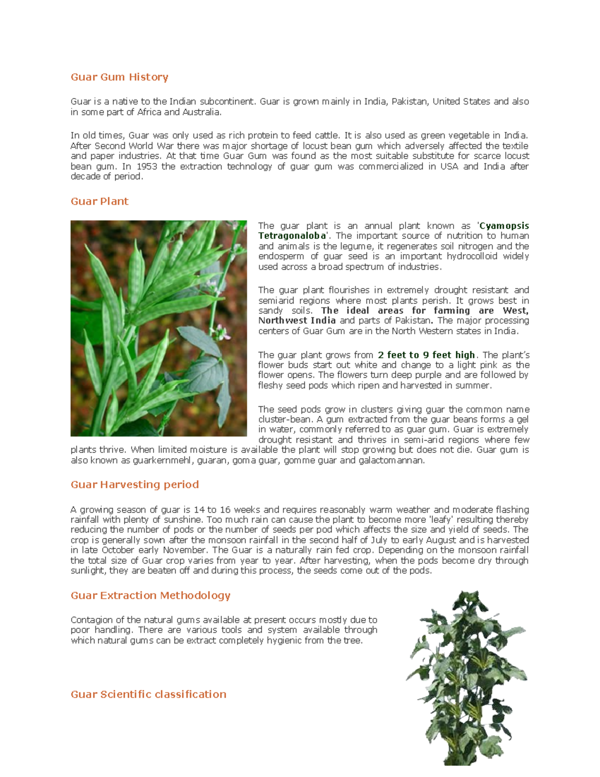 Guar Gum: History, Cultivation, and Extraction Methods - Studocu