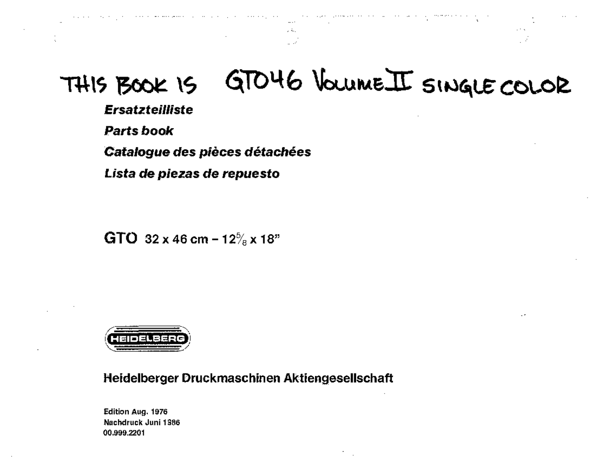 GTO46 Parts Catalogue and Ordering Instructions for Replacement Parts ...