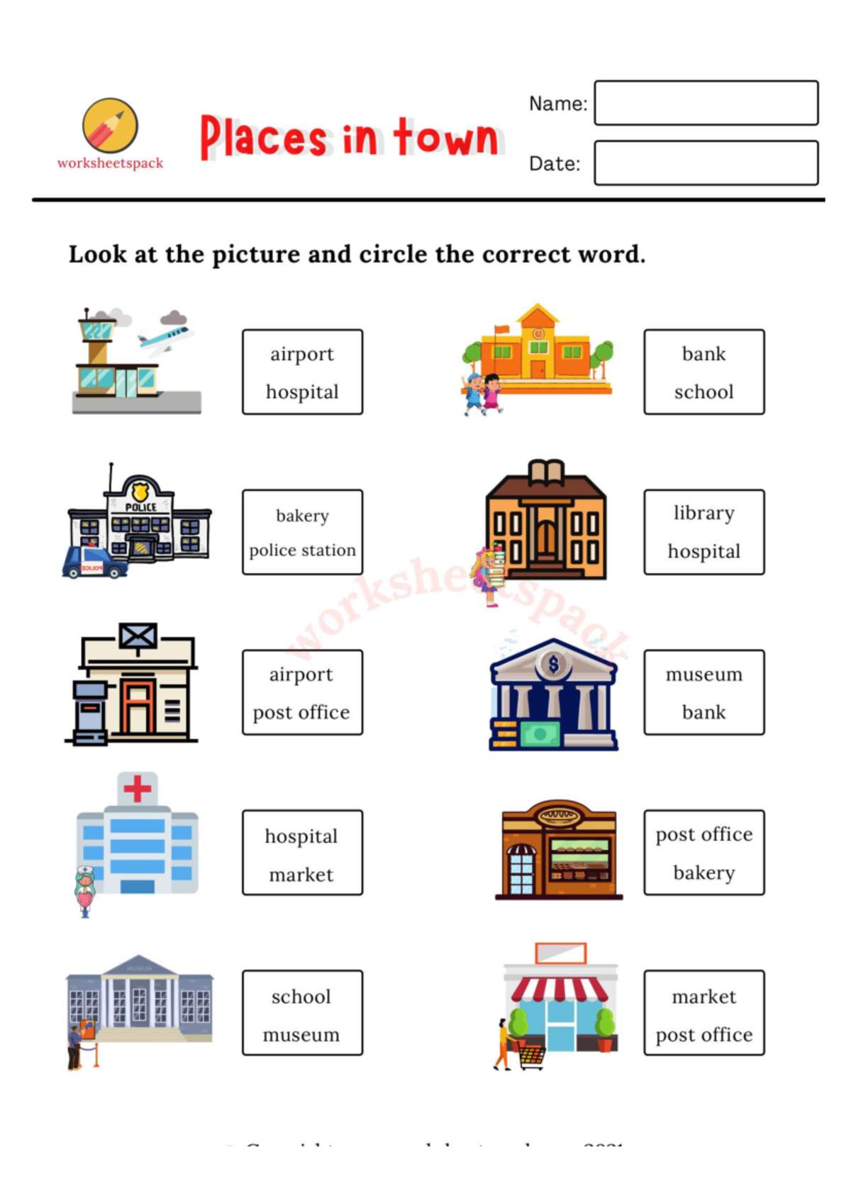 G2 Places in Town Worksheets Pack - Studocu