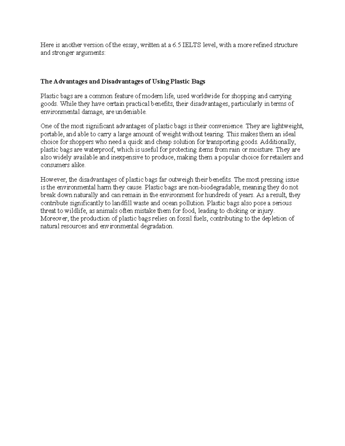 IELTS Essay: Advantages & Disadvantages of Plastic Bags (6.5 Level ...