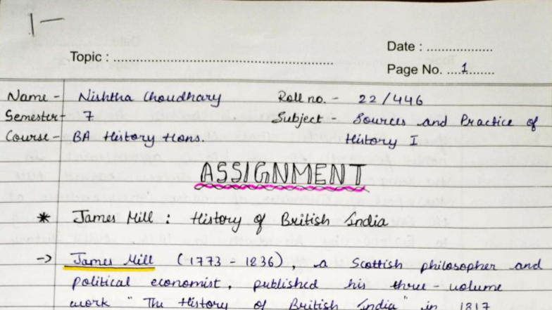 BA History Hons. Assignment: Analysis of James Mill's History of ...