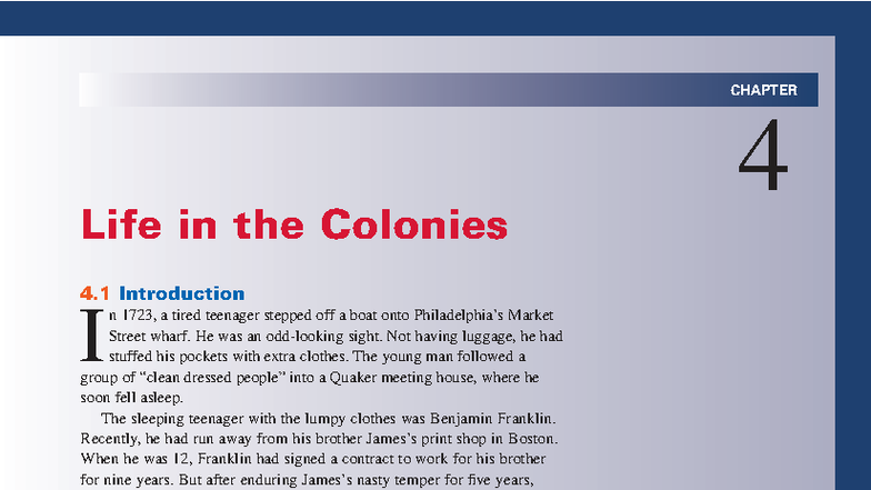 Life in the colonies - US civilization - CHAPTER 4 49 Life in the ...