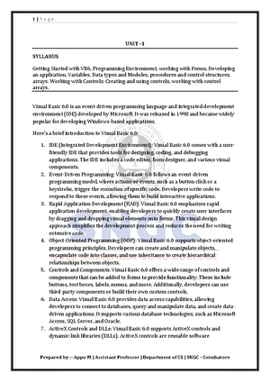 Visual Basic .NET III SEM NOTES Complete 5 units - 🌠 VB BCA III SEM ...