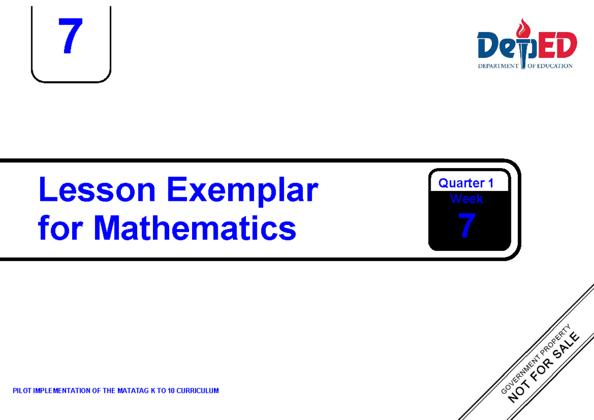 7th Grade Math Lesson Exemplar: Rational Numbers Q1 Wk 7 - Studocu