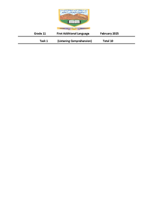 FET English FAL SBA oral exemplar booklet for Grades 10 to 12 - Studocu