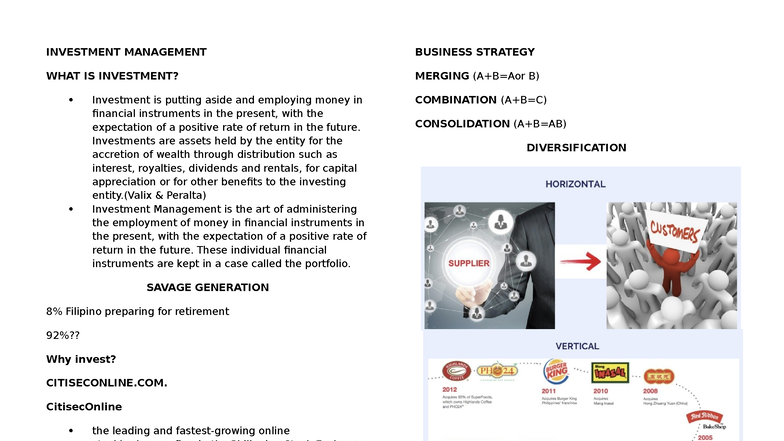 FM 101: Investment Management Strategies and Risk Assessment - Studocu