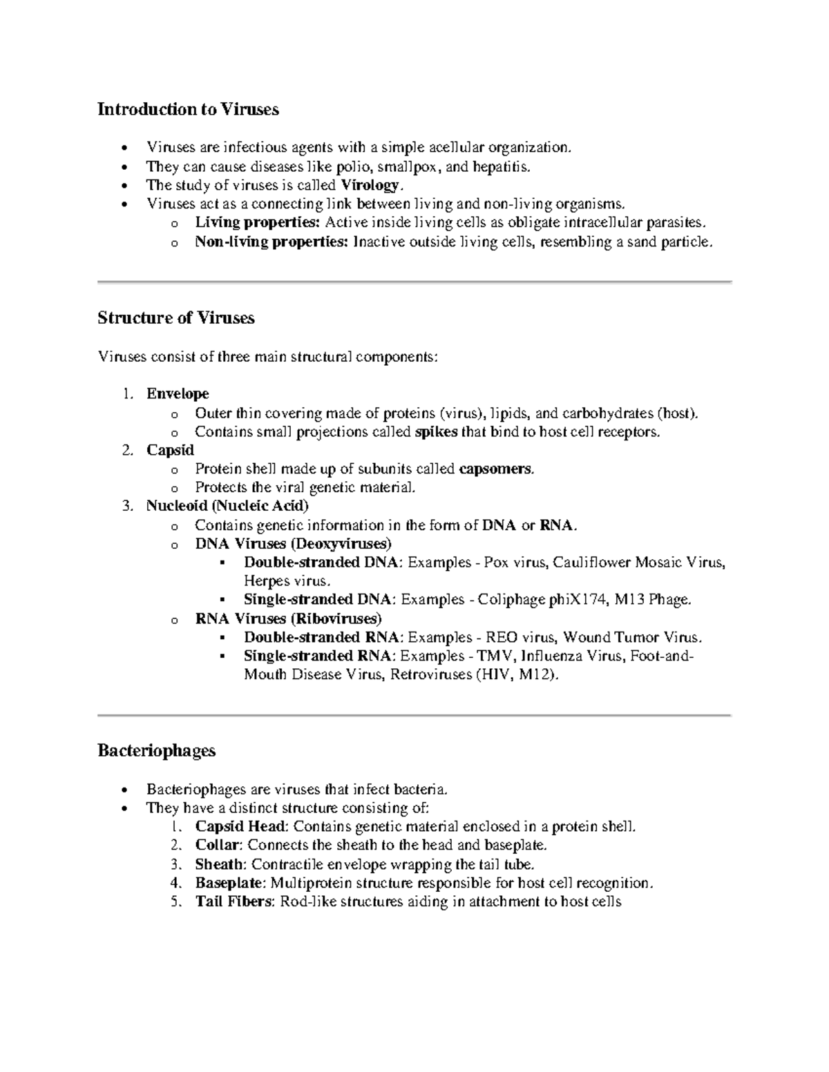 Introduction to Viruses - • They can cause diseases like polio ...