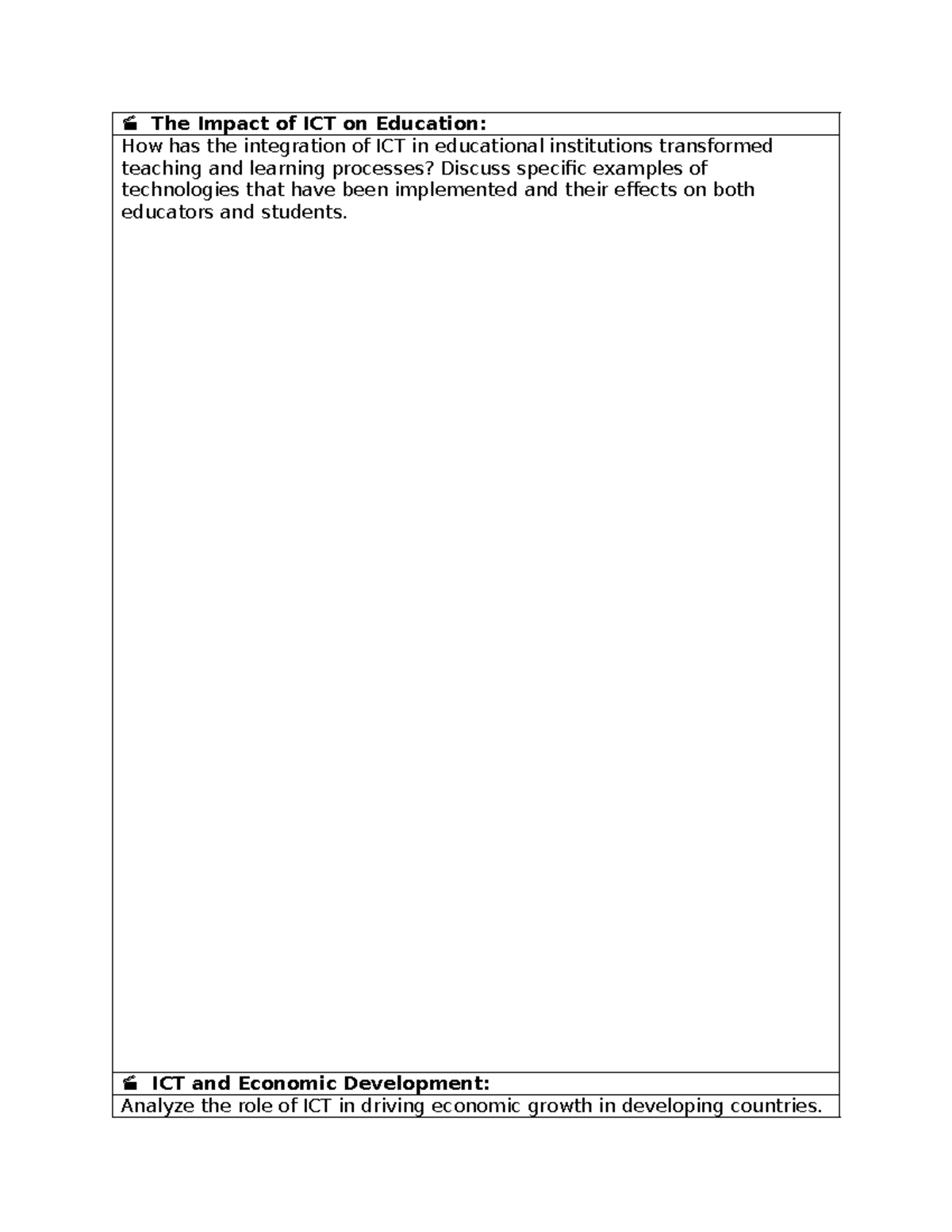 Impact of ICT on Education and Society - Essay TLE ICT 9 10 - Studocu