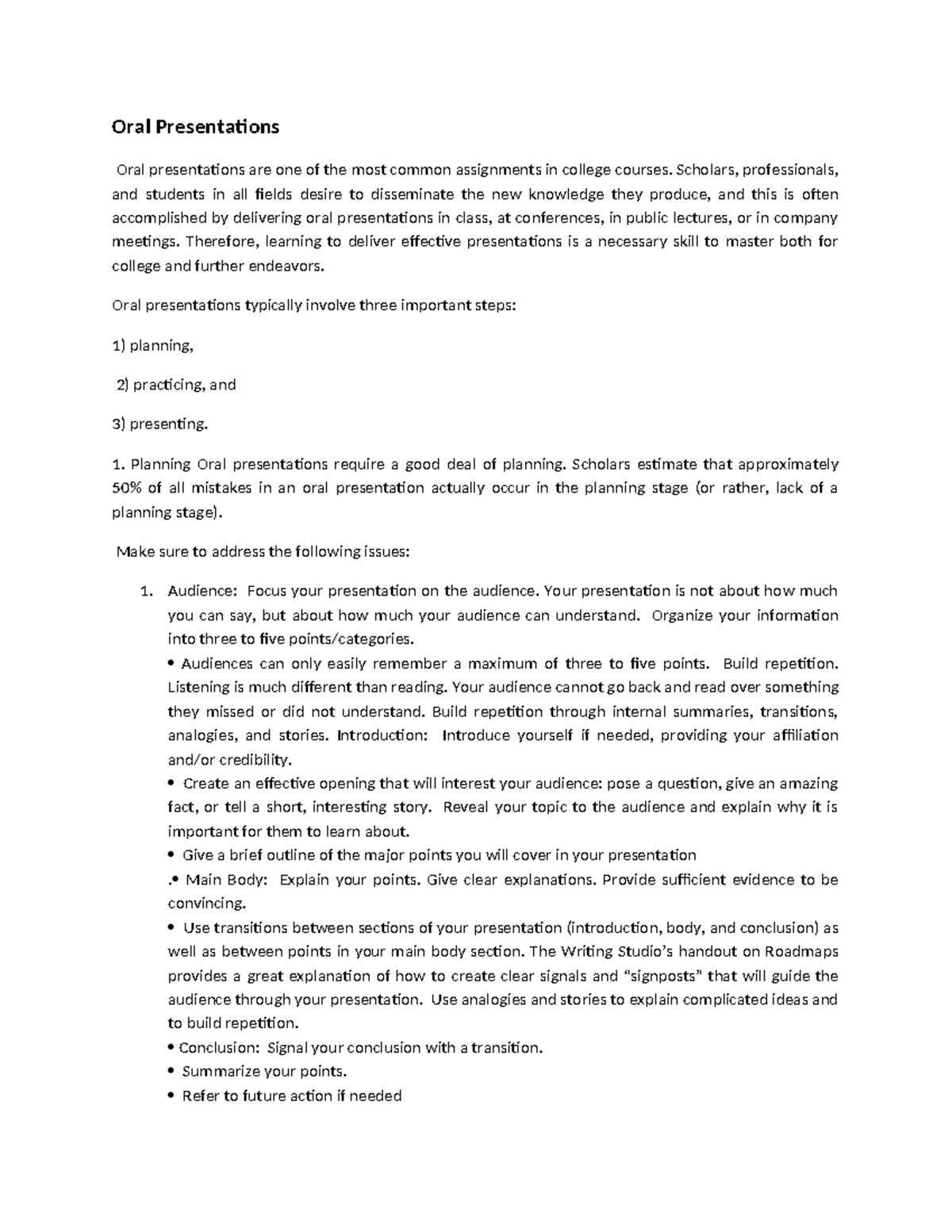 Oral Presentations - it is useful for the students - Oral Presentations ...