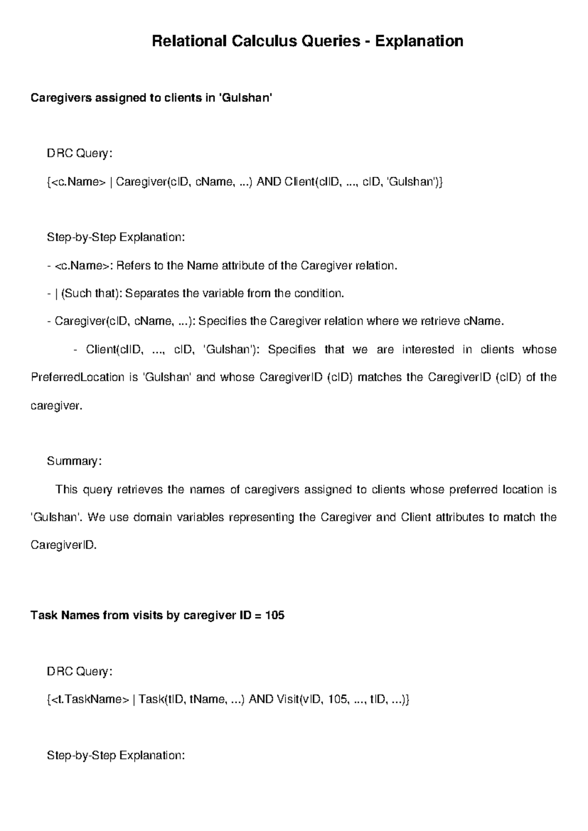 Relational Calculus Queries Explained - Final Exam Notes - Studocu