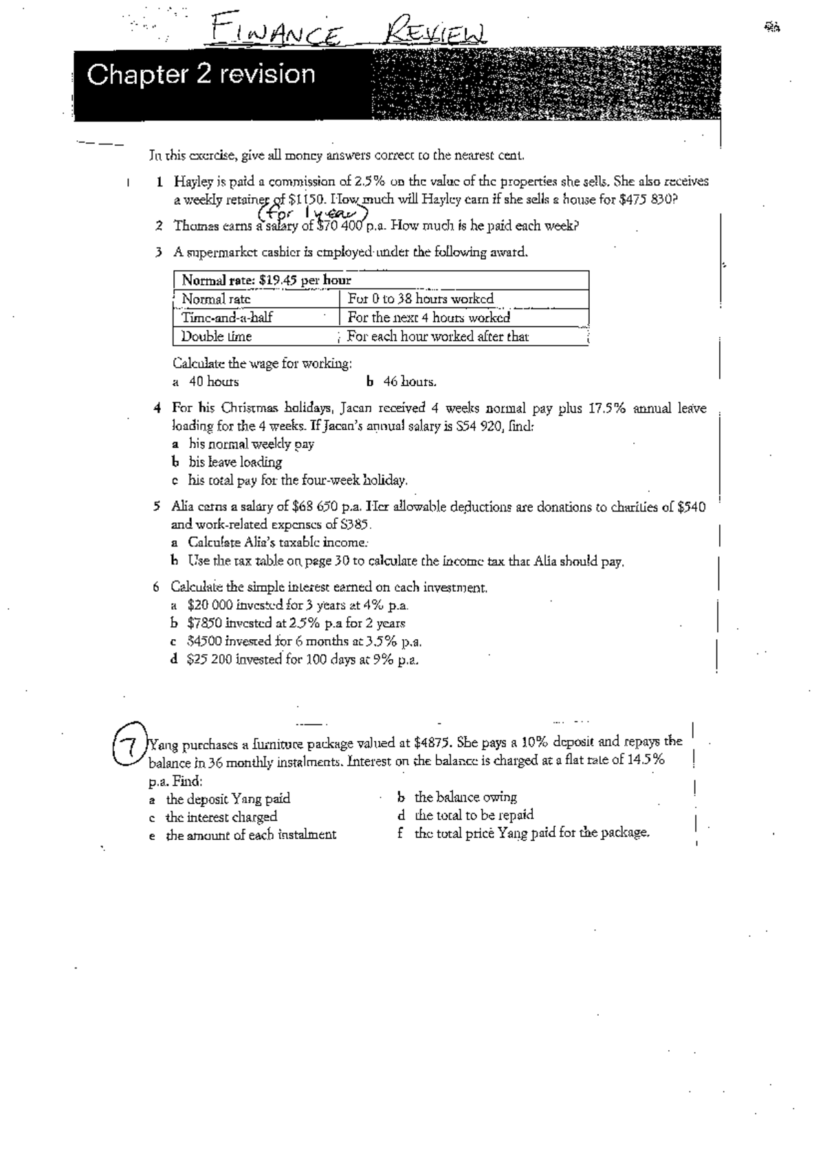 FINANCE REVIEW Chapter 2 Revision Practice Paper - Studocu