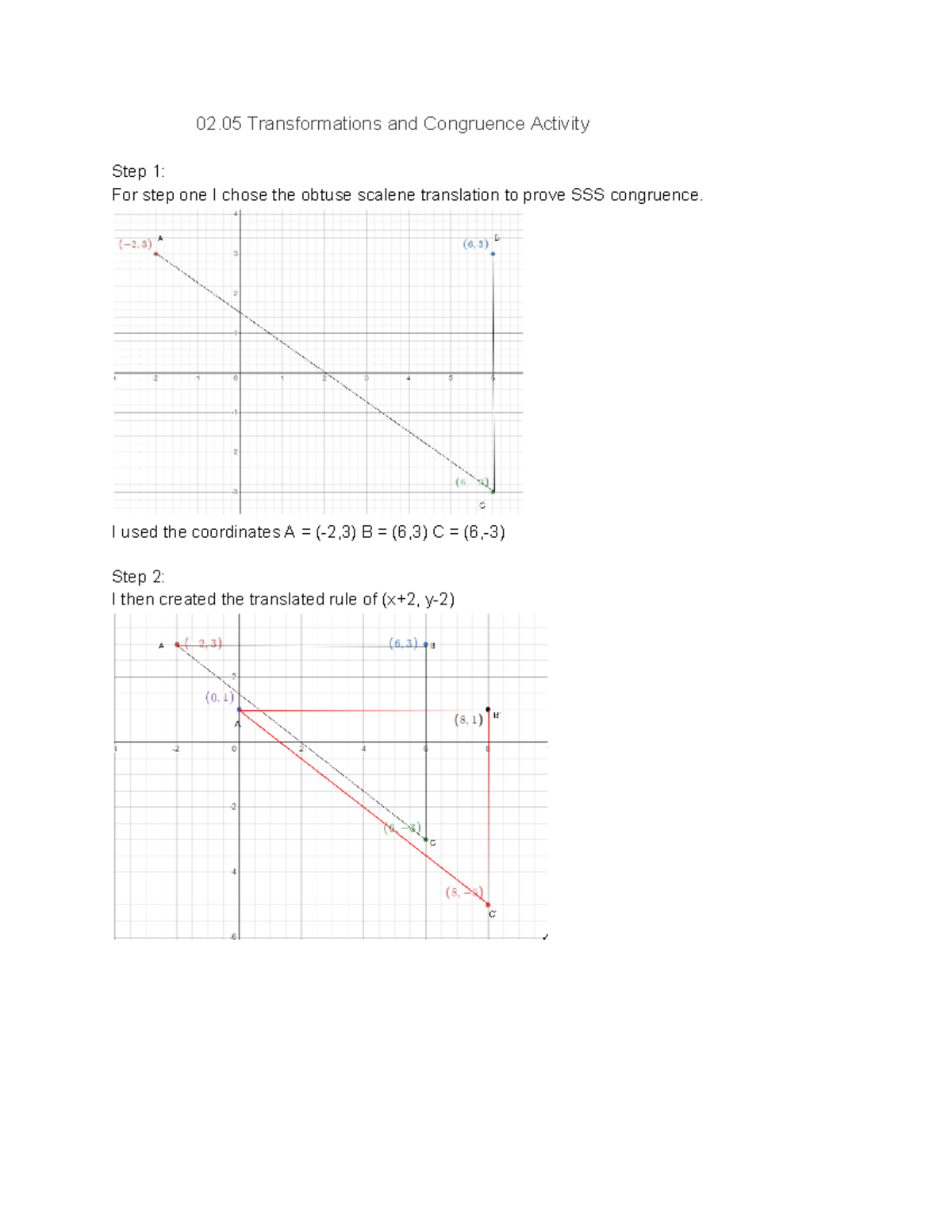 02.05 Transformations & Congruence Activity: SSS Proof Explained - Studocu