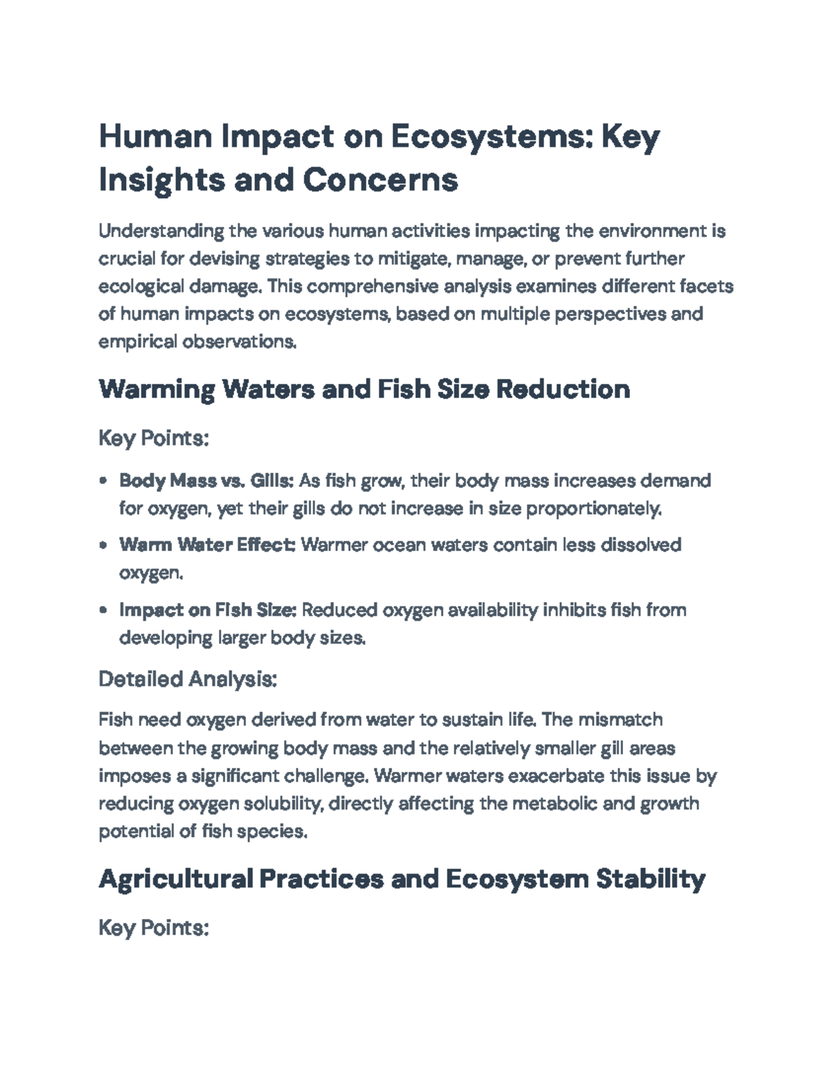 Human Impact on Ecosystems: Insights on Environmental Challenges (MC ...
