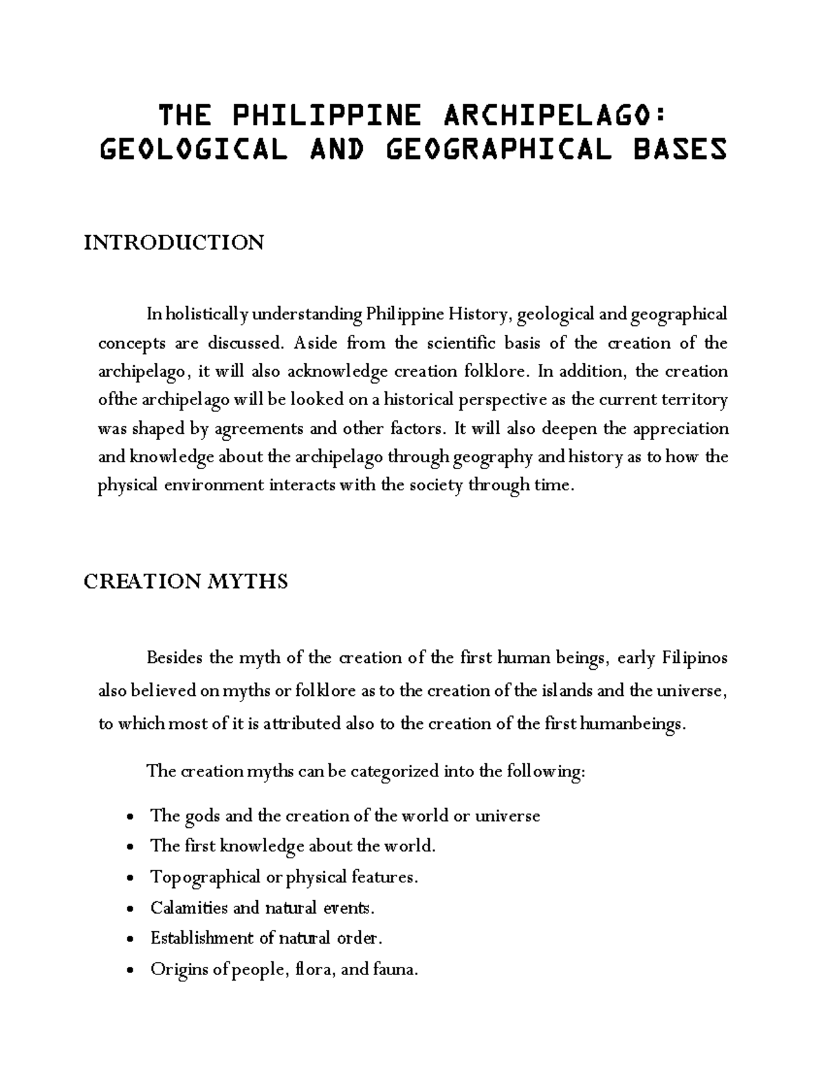 The Philippine Archipelago - THE PHILIPPINE ARCHIPELAGO: GEOLOGICAL AND ...
