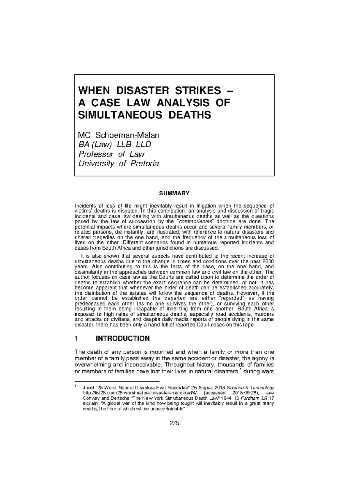 Case Law Analysis on Simultaneous Deaths: Implications and Insights ...