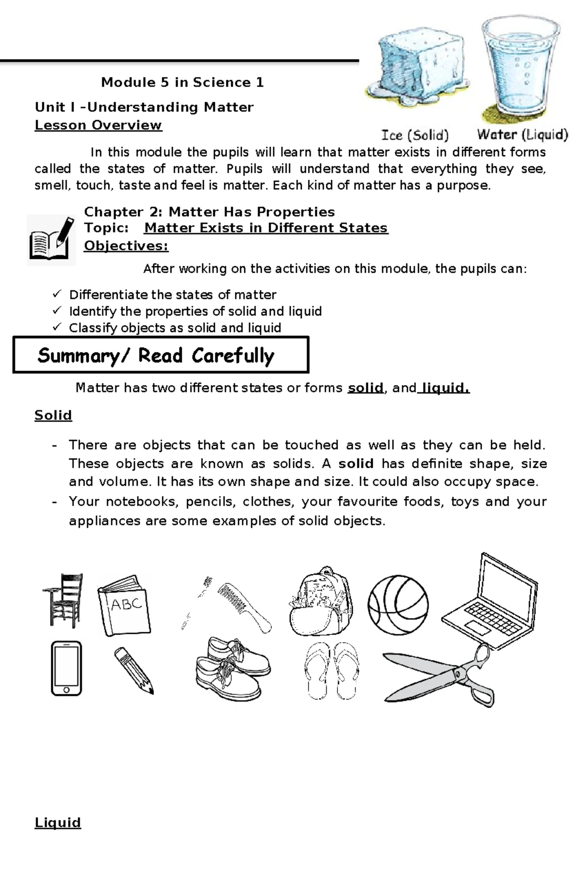 Module 3: Understanding Matter in Science 1 - Lesson Overview - Studocu