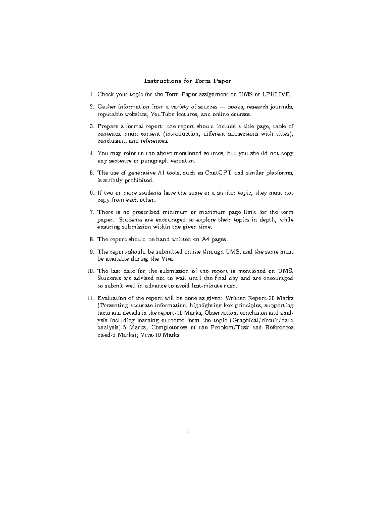 Term Paper Guidelines for UMS: Essential Instructions and Tips - Studocu