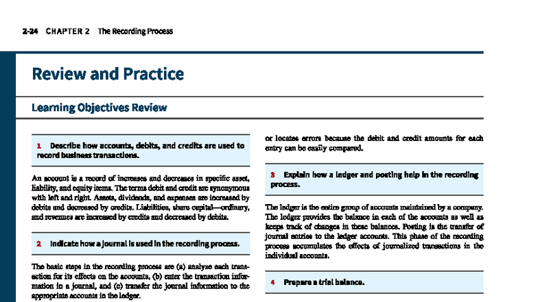 CHAPTER 2 MCQ Review: The Recording Process (ACCT 101) - Studocu