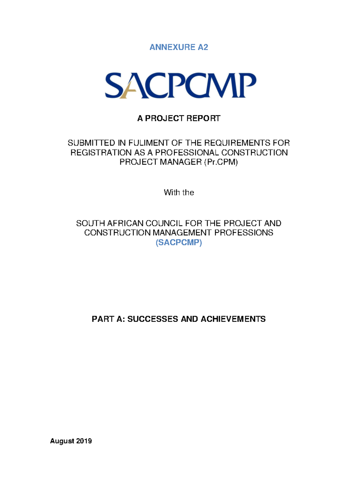 Annexure A - Successes & Achievements in Construction Project ...