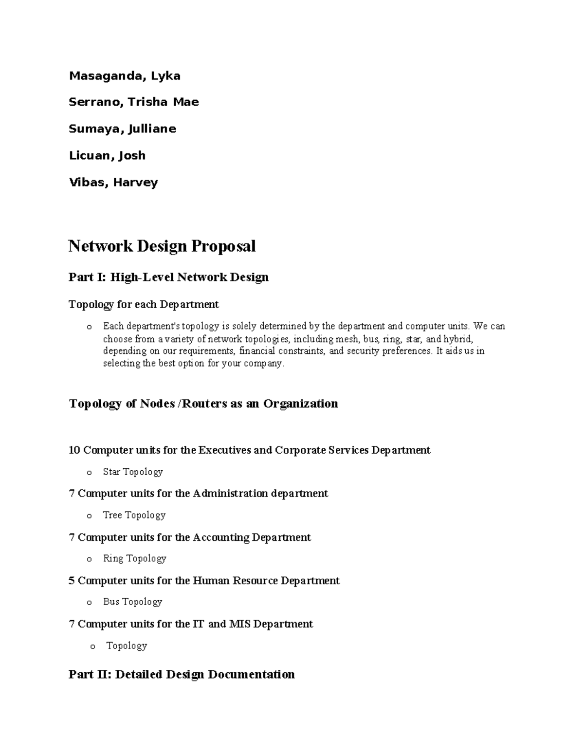 PETA NET TECH - Network Design Proposal & Topologies Overview - Studocu
