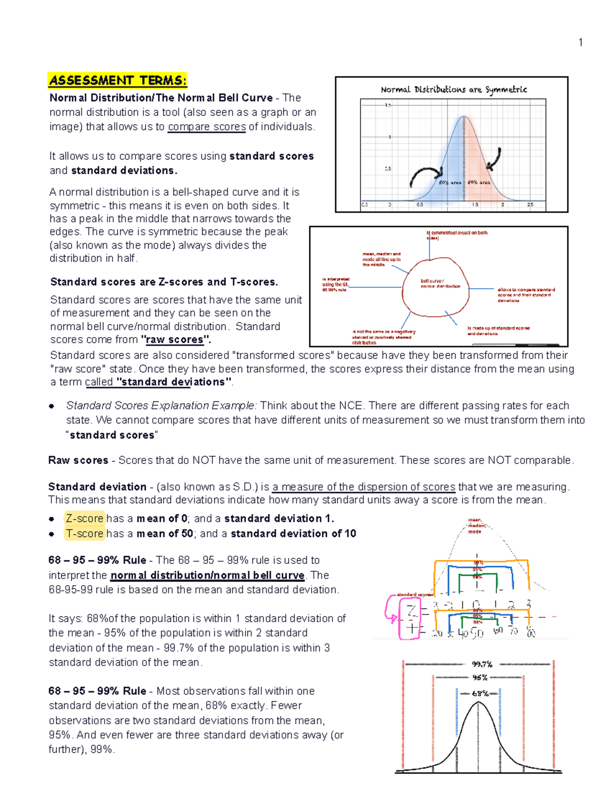 Research and Assessment Study Guide 2023 - ASSESSMENT TERMS: Normal ...
