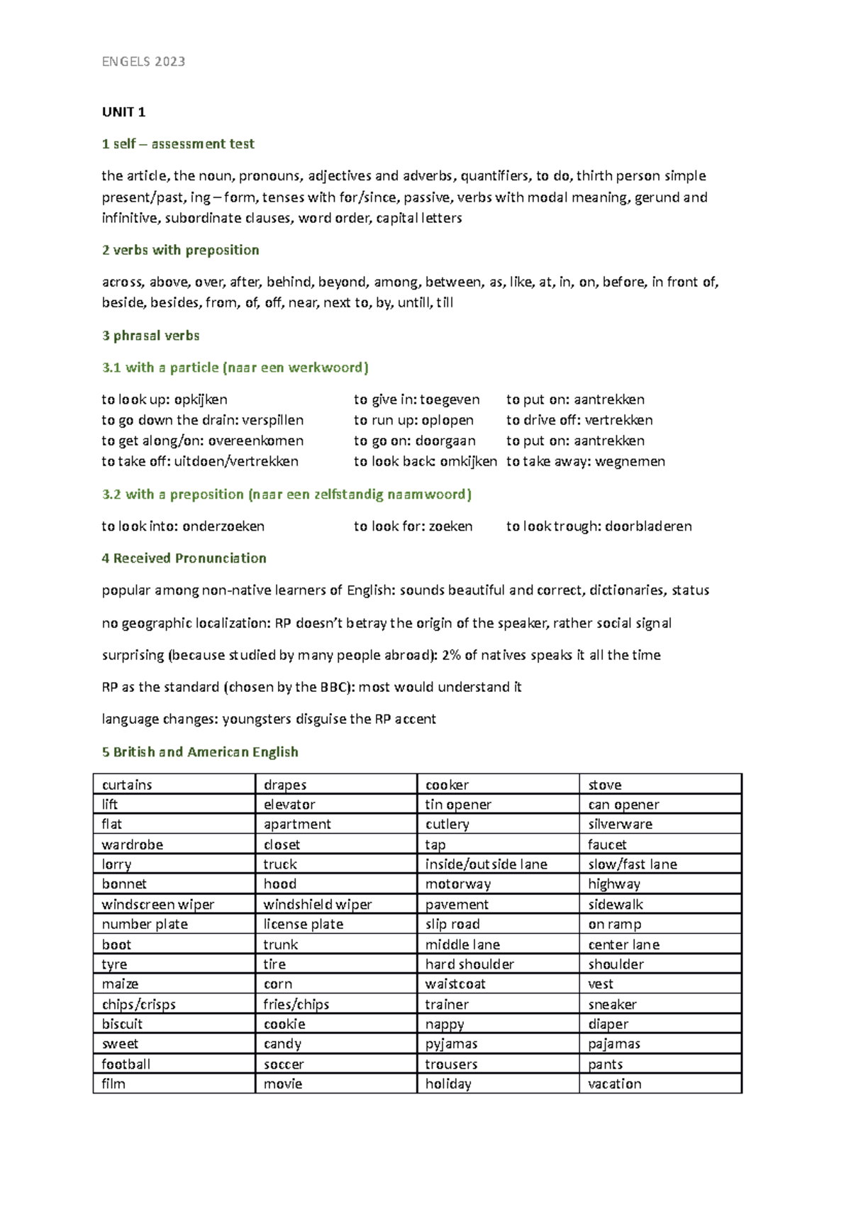 ENG 2023 UNIT 1 Summary: Key Concepts & Language Elements - Studocu