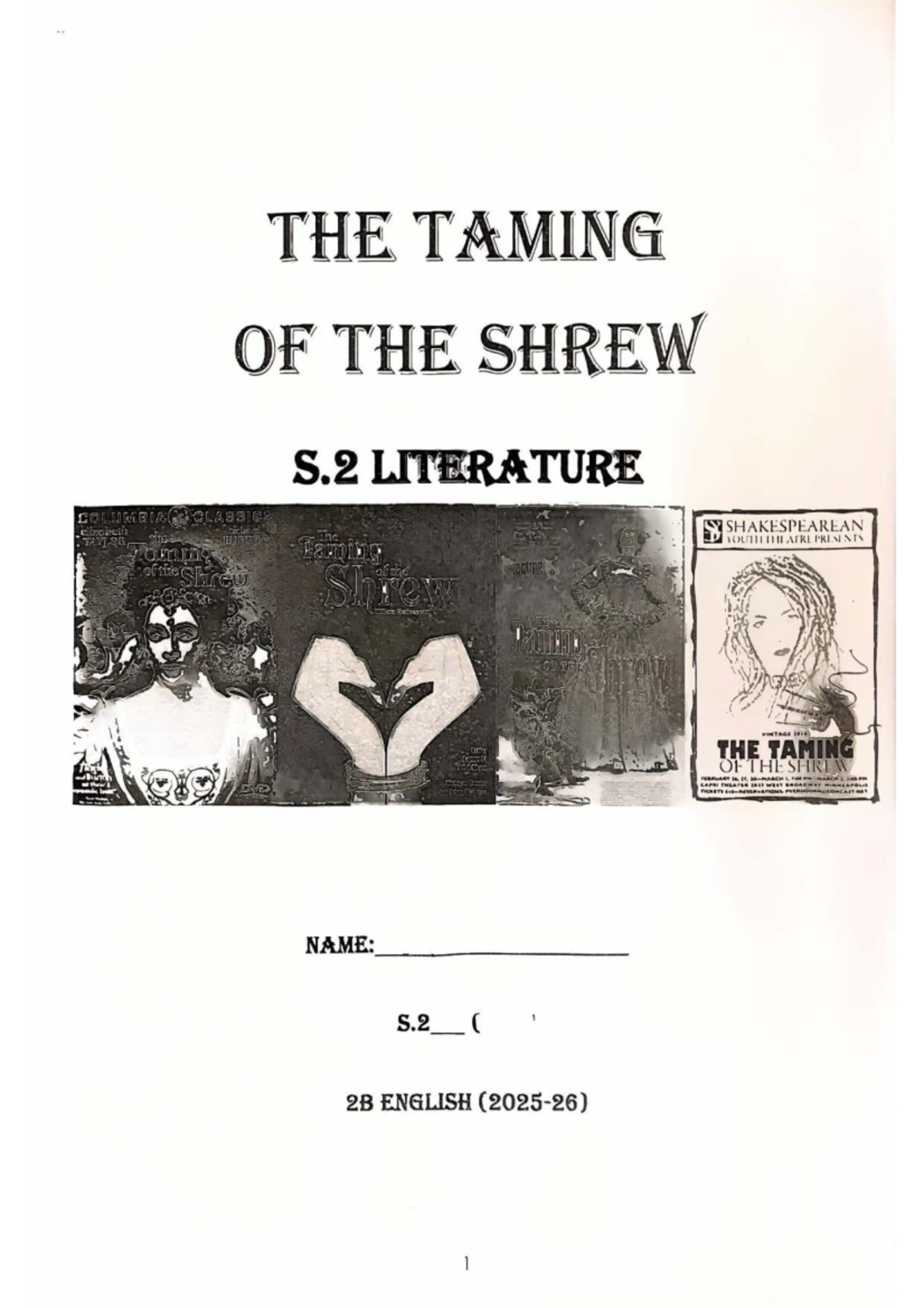 The Taming of the Shrew S.2 Study Guide - ATRL 12B English - Studocu
