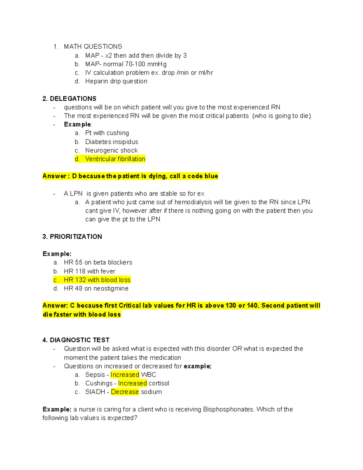 MATH 101 Medsurg Final Review: Key Concepts & Prioritization - Studocu