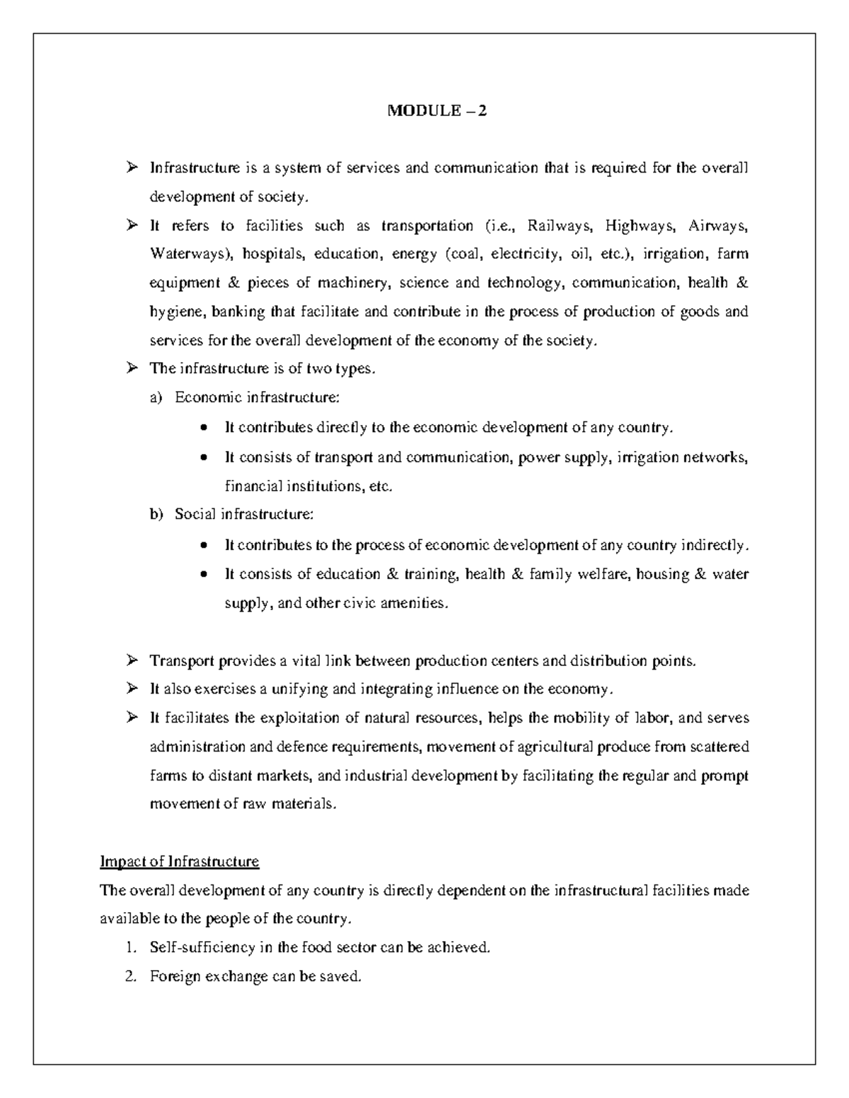 Civil Engineering Module 2 Notes: Infrastructure and Sustainability ...