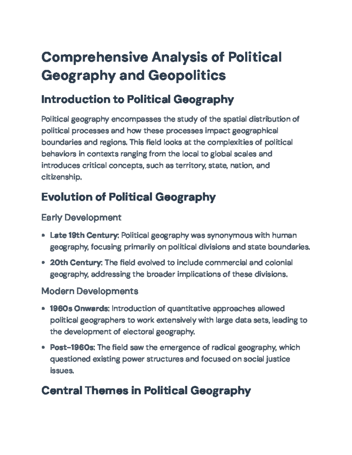 Comprehensive Overview of Political Geography and Geopolitics Concepts ...