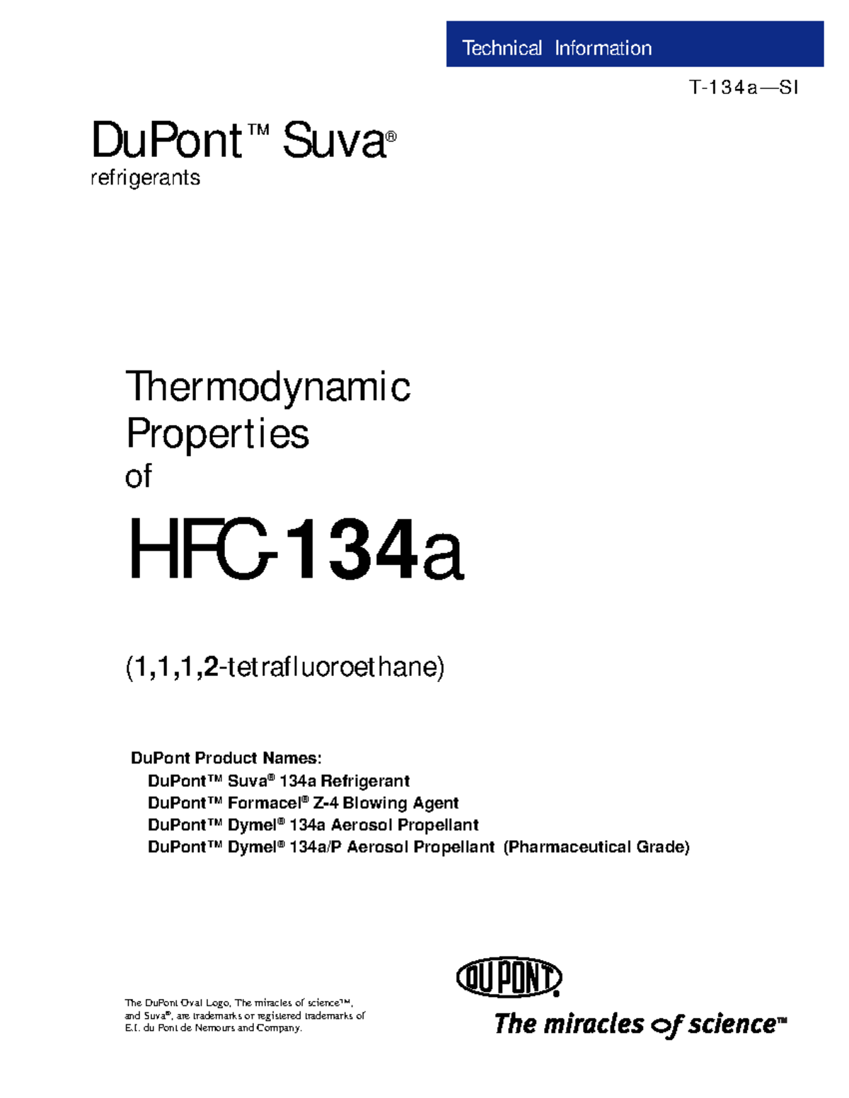 Thermodynamic Properties of R134a Refrigerant (SI Units) - Studocu