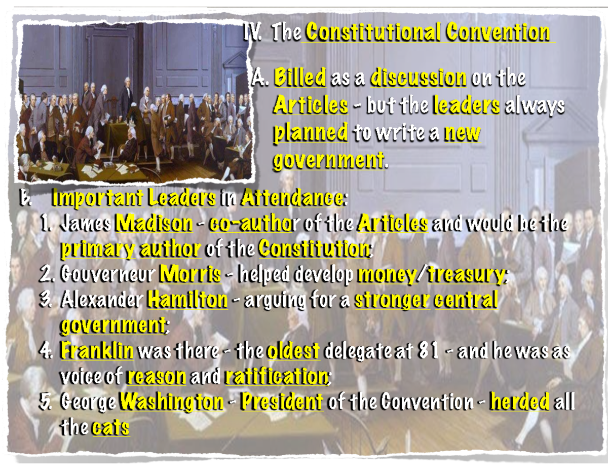 AP Government Presentation: The Constitution - Drafting & Compromises ...