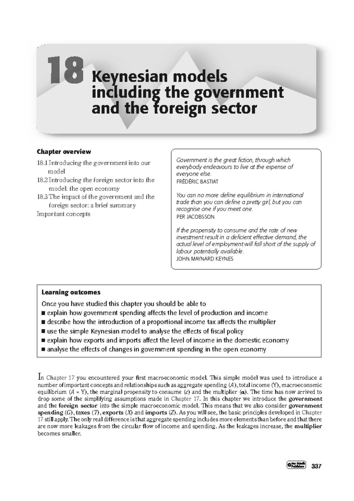 Keynesian Models: Incorporating Government & Foreign Sector Dynamics ...