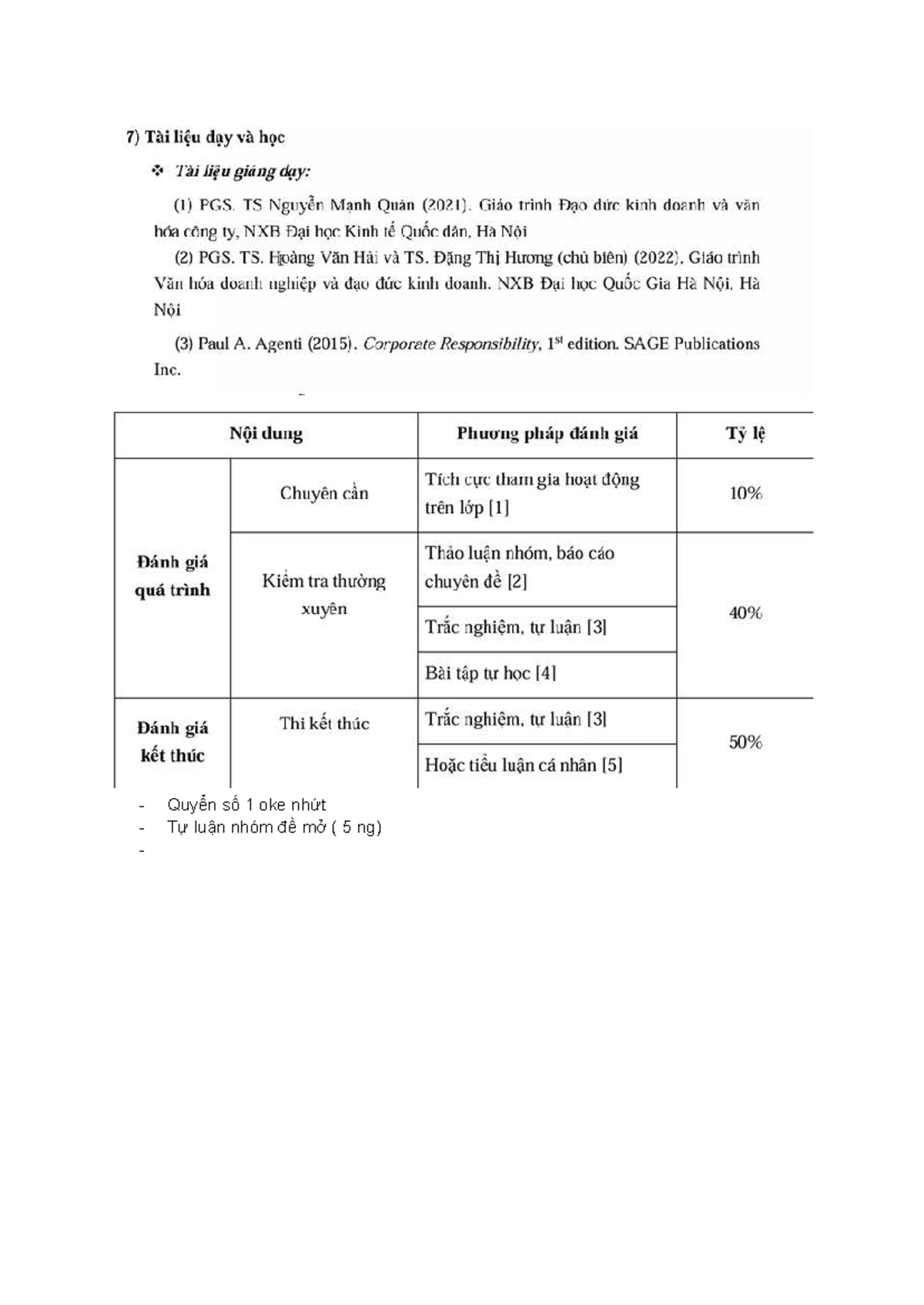 ĐẠO ĐỨC KD VÀ TRÁCH NHIỆM XH - Tài liệu học tập - Studocu