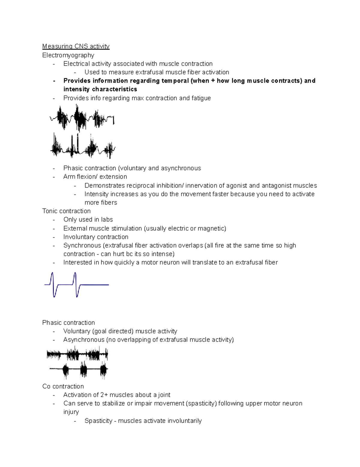 1080 Final Exam Notes: CNS Activity & Information Processing - Studocu