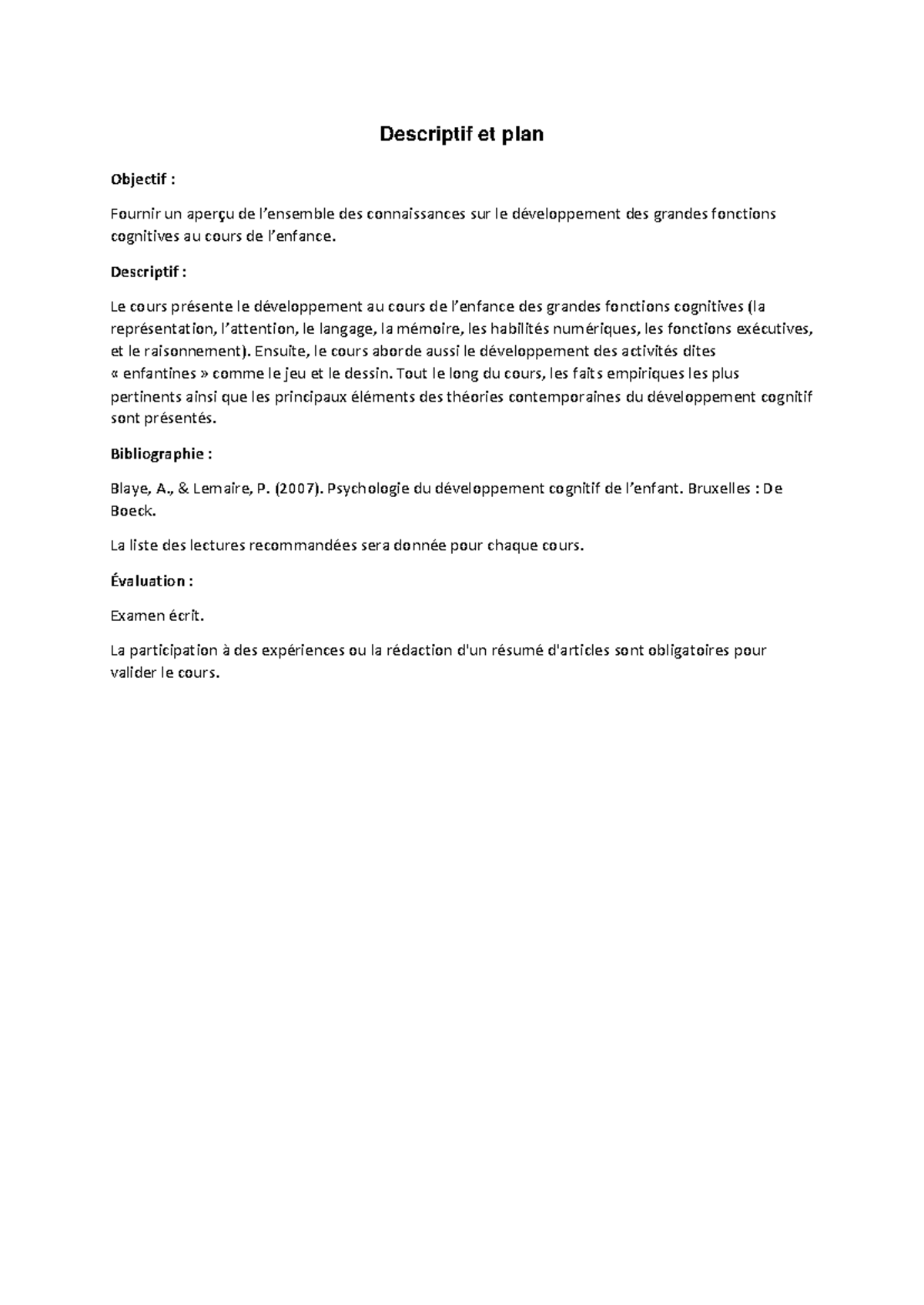 2024 2025 B2 Descriptif et Plan - Descriptif et plan Objectif : Fournir ...