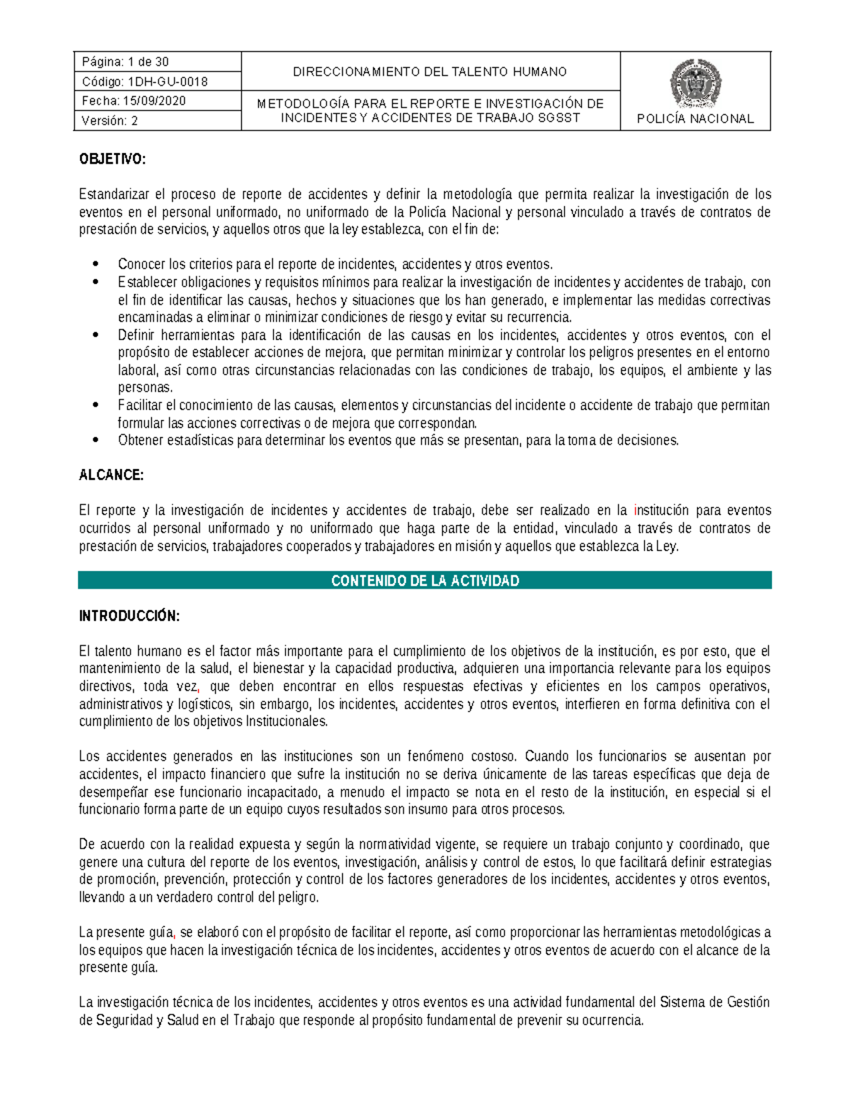 1DH-GU-0018 Metodología para el Reporte e Investigación de Incident ...