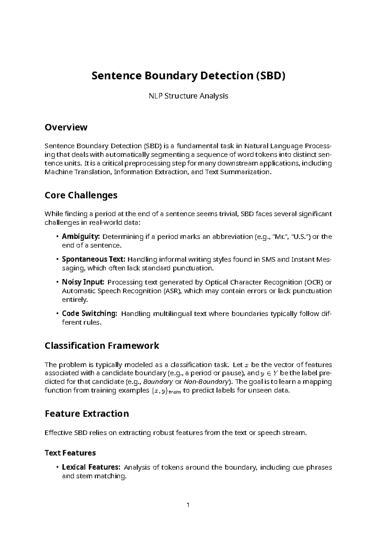 NLP 101: Overview of Sentence Boundary Detection (SBD) Techniques - Studocu