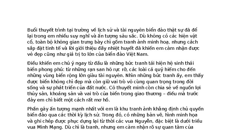 Sử 1 - Bài Thuyết Trình Về Lịch Sử và Tài Nguyên Biển Đảo - Studocu