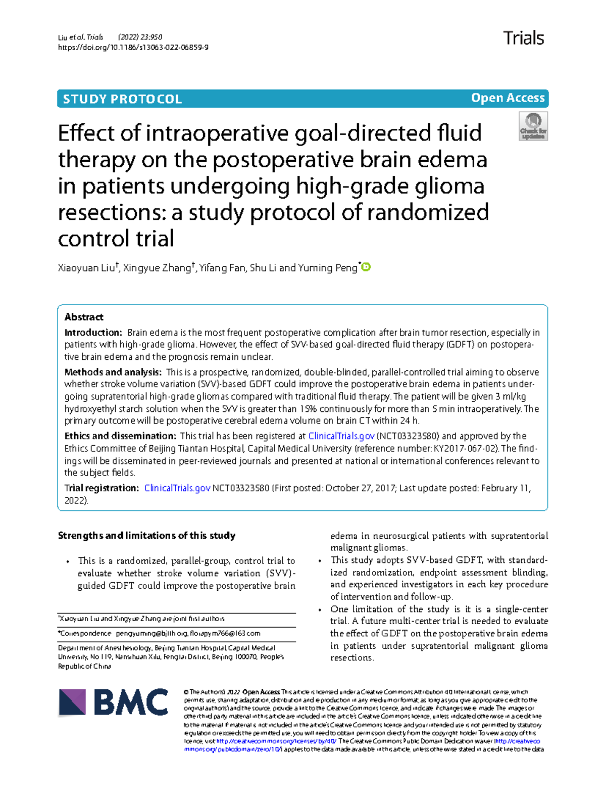 GDFT vs Traditional Fluid Therapy: Impact on Postoperative Brain Edema ...