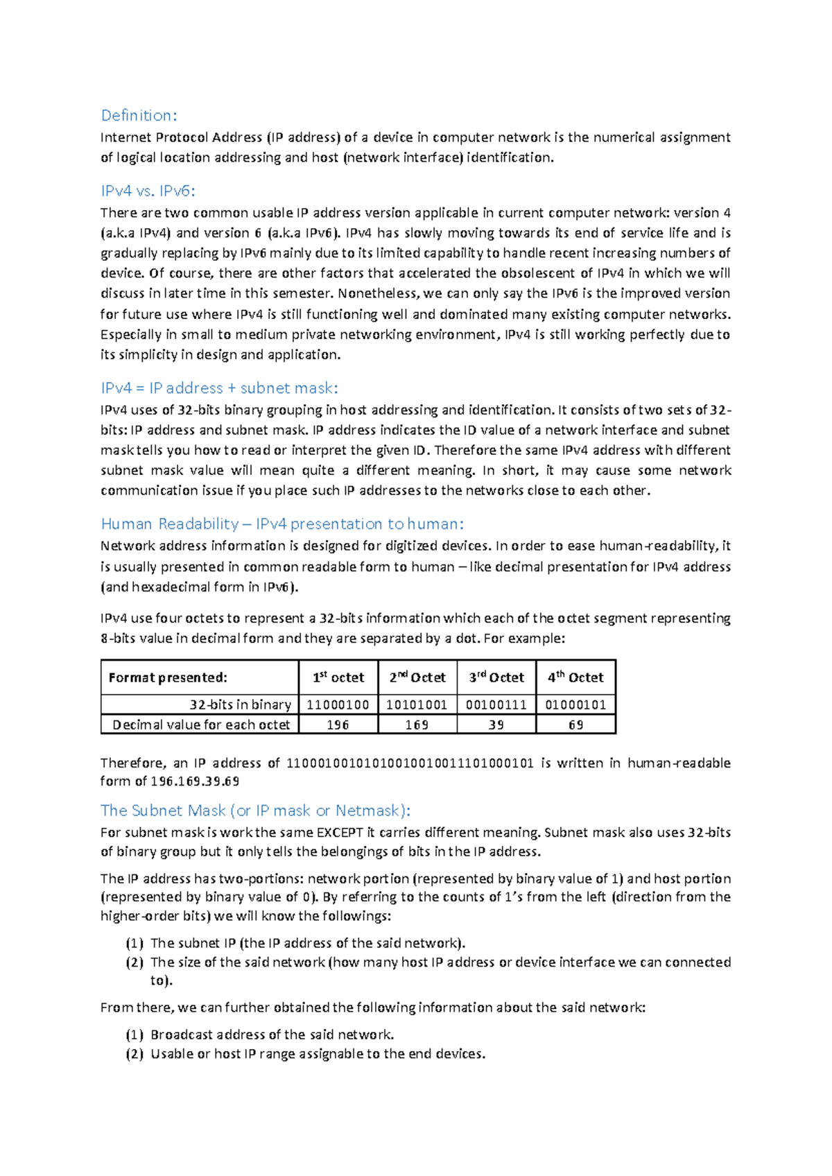 Network and IP - Definition: Internet Protocol Address (IP address) of ...