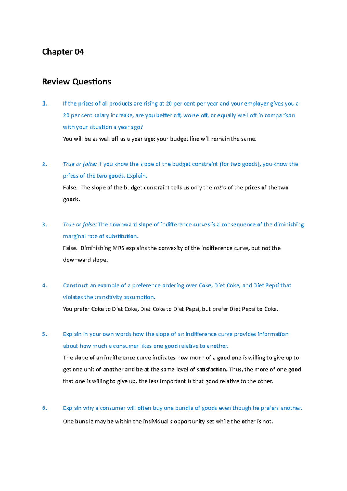 Chapter 04 Print Solutions - Chapter 04 Review Questions 1. If the ...