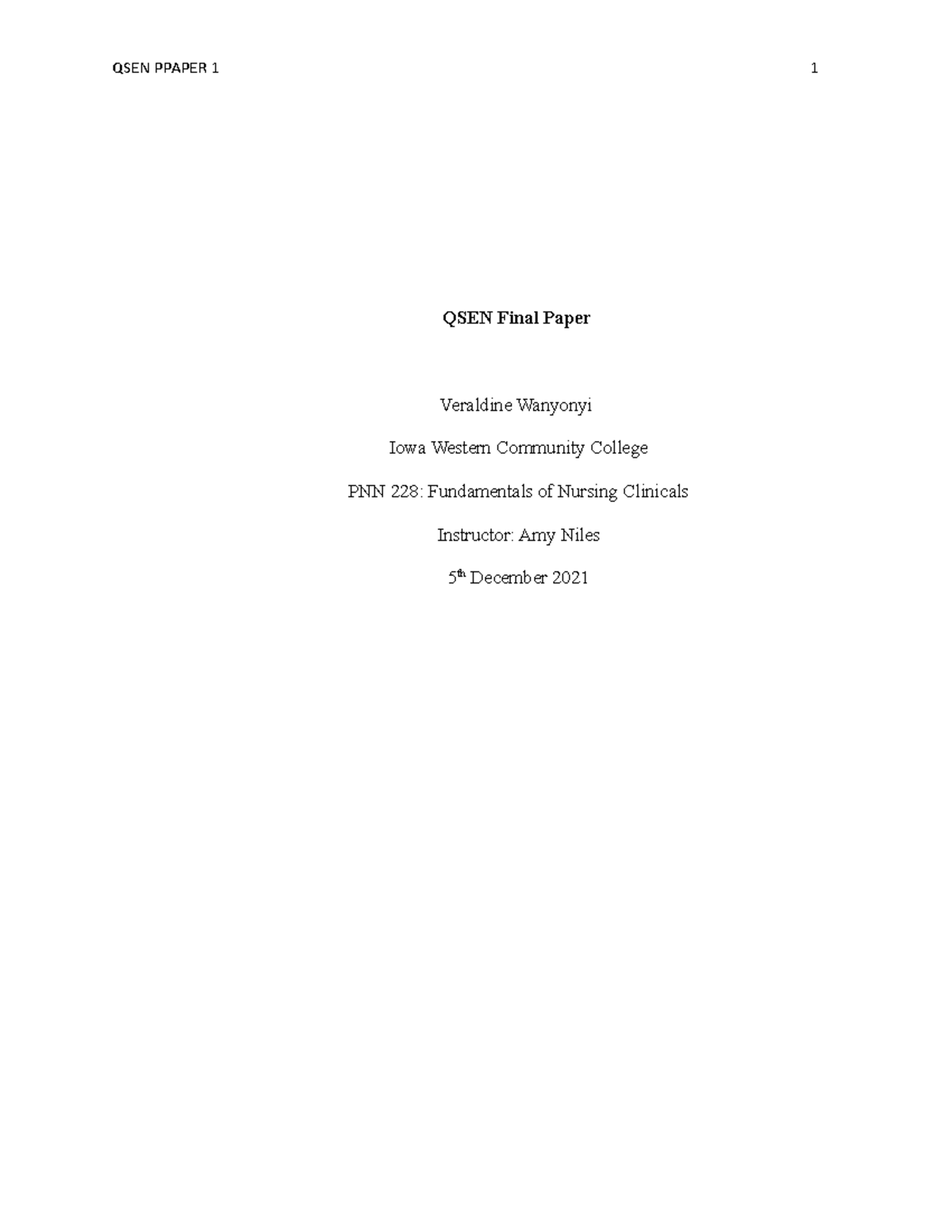 Qsen paper final-Pantient centered car - QSEN Final Paper Veraldine ...