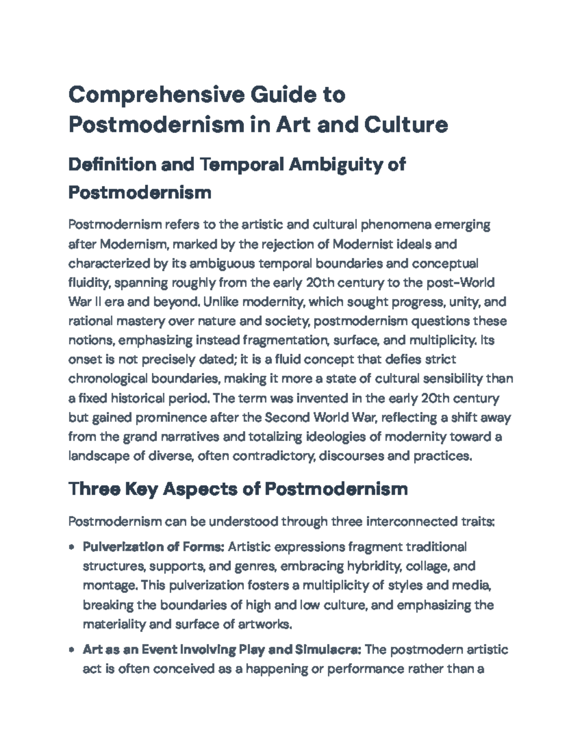 Comprehensive Guide to Postmodernism in Art & Culture: Key Concepts ...
