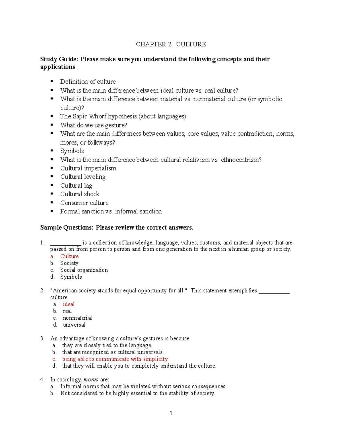 Chapter 1 study guide - CHAPTER 1 THE SOCIOLOGICAL PERSPECTIVE Please ...