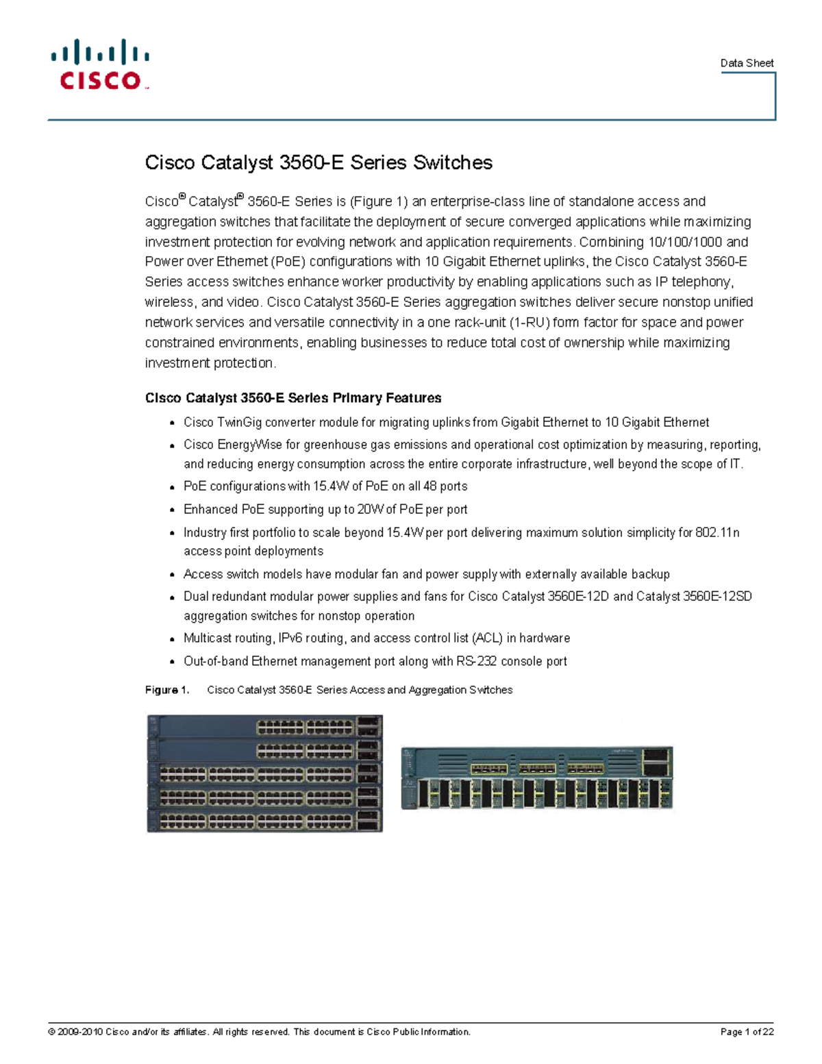 Cisco 3750 Series Switches Data Sheet: Features & Configurations - Studocu