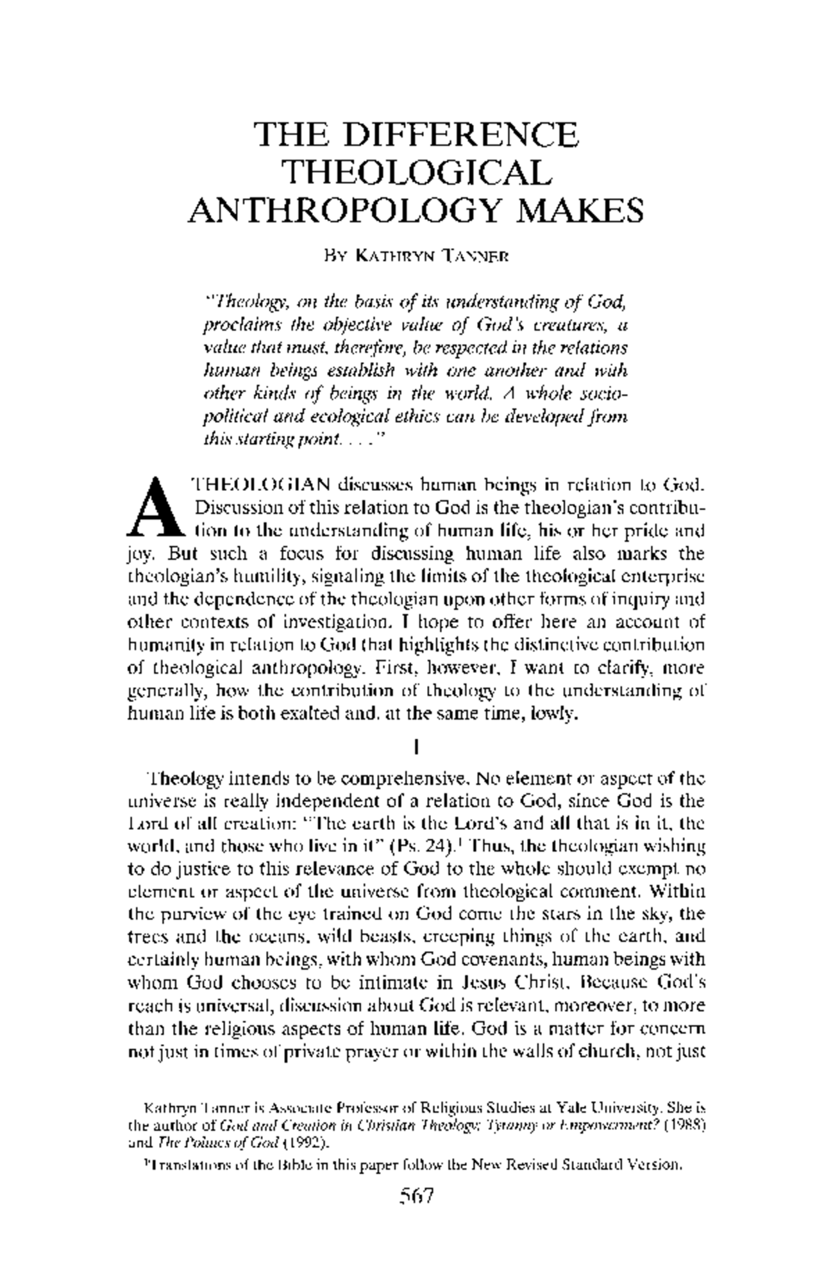 Theological Anthropology: Understanding God's Relationship with ...