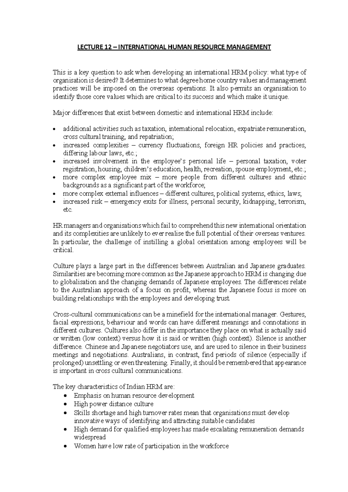 L12-International Human Resource Management - LECTURE 12 ...