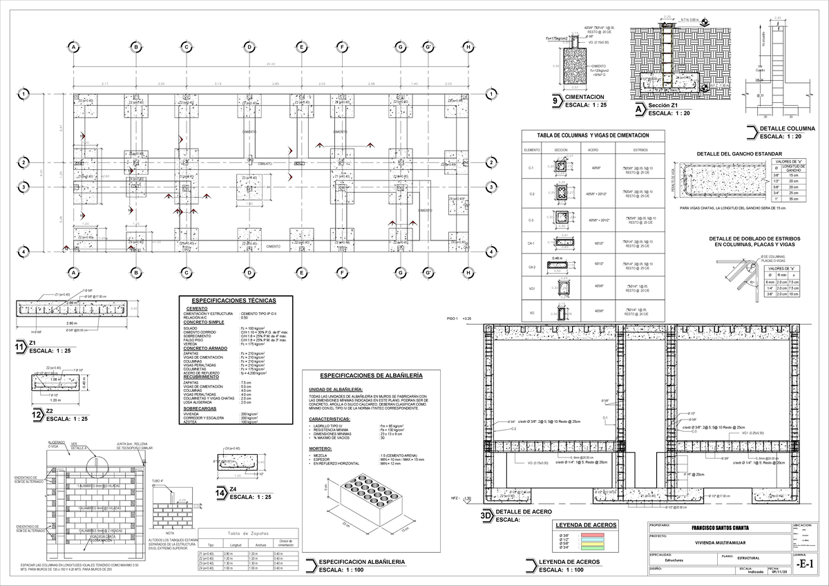 Estructuras - Especificaciones Técnicas y Detalles de Cimentación - Studocu