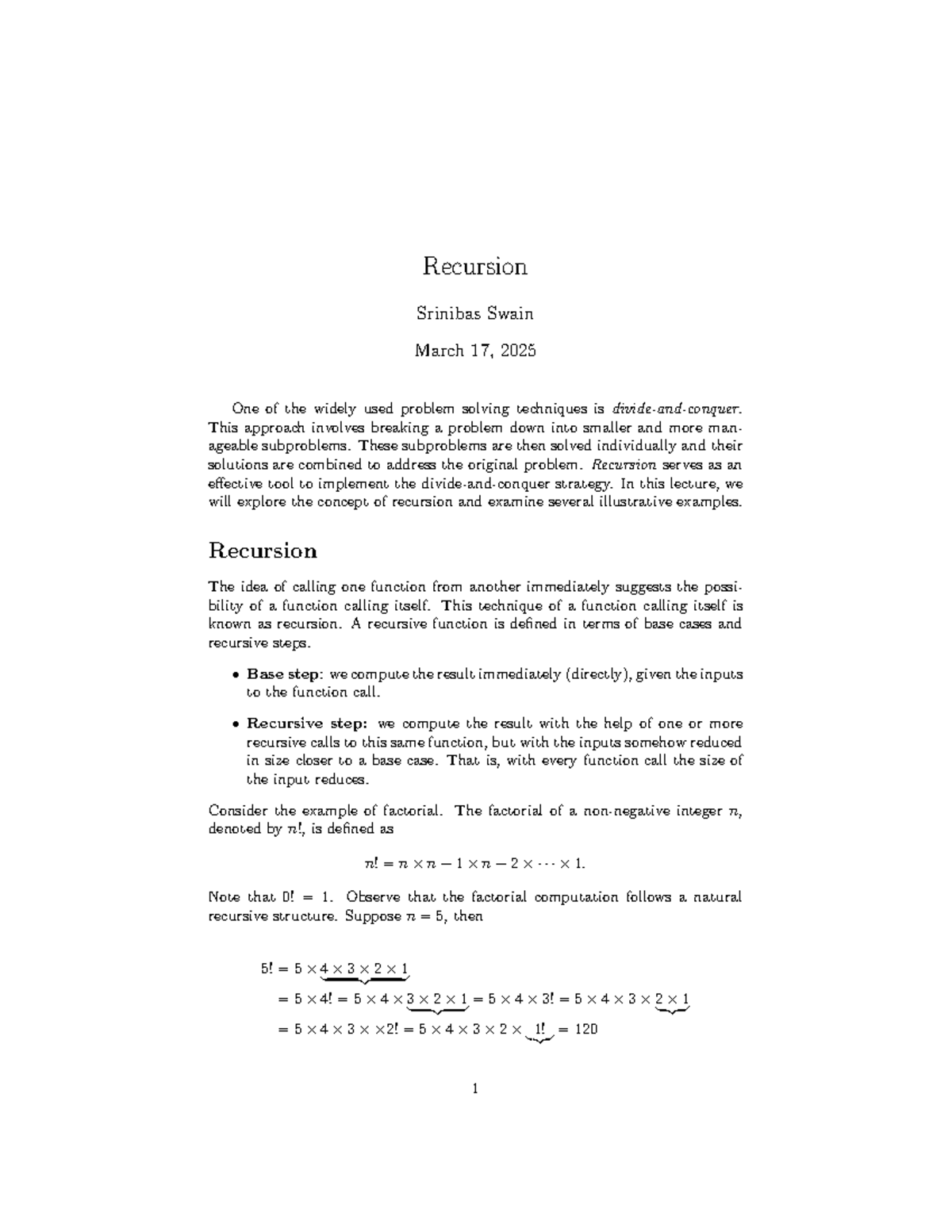 Lecture Note on Recursion (CS101) - Understanding Recursive Functions - Studocu